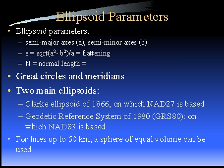Ellipsoid Parameters