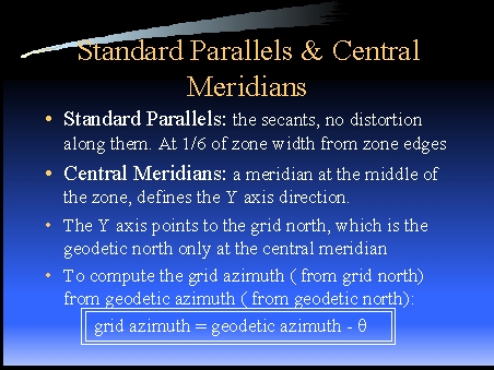 Standard Parallels & Central Meridians