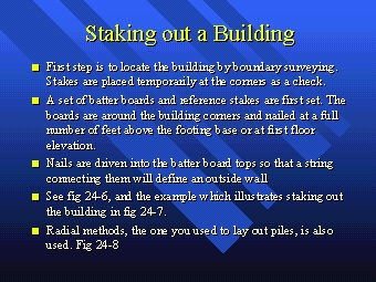 Staking out a Building