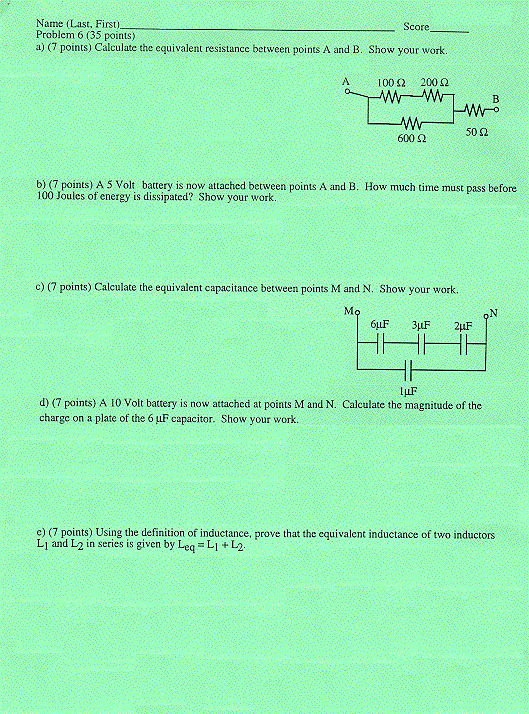 Physics 122A: Spring 2000 Final Exam